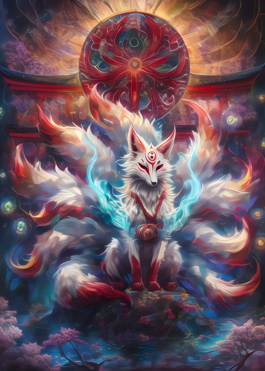 'Nine-Tailed Fox Spirit' Poster, picture, metal print, paint by ...