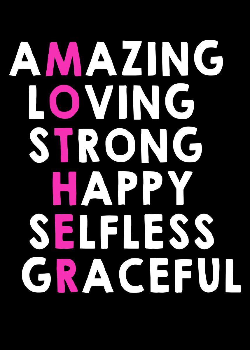 'Mother's Day Quote' Poster, picture, metal print, paint by bi bo ...