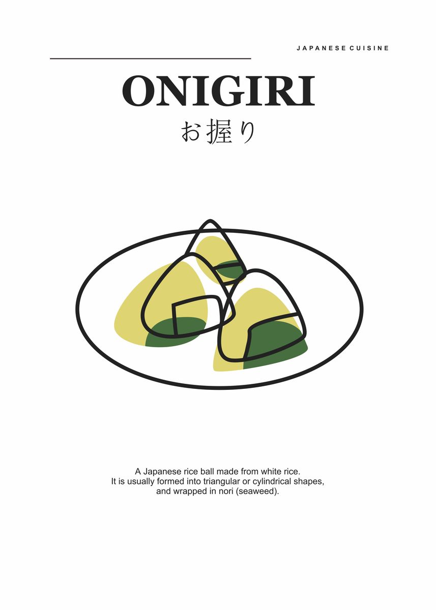 'onigiri' Poster, picture, metal print, paint by Ratna Mutia Dewi ...