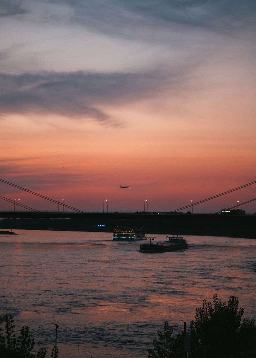 'Sunset River Scene' Poster, picture, metal print, paint by Hendrik ...