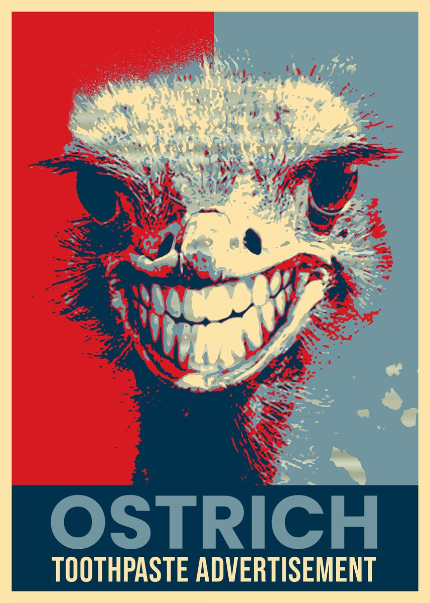 'ostrich meme poster' Poster, picture, metal print, paint by yunur ...
