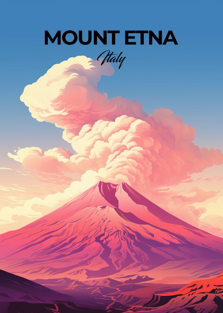 'Mount Etna Italy' Poster, picture, metal print, paint by Conceptual ...