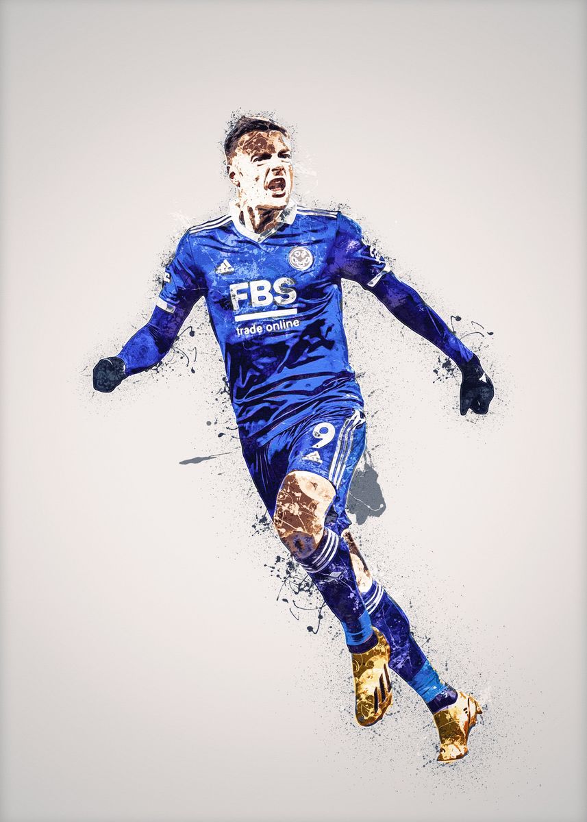 'Jamie Vardy Splash' Poster, picture, metal print, paint by Ollie Reid ...