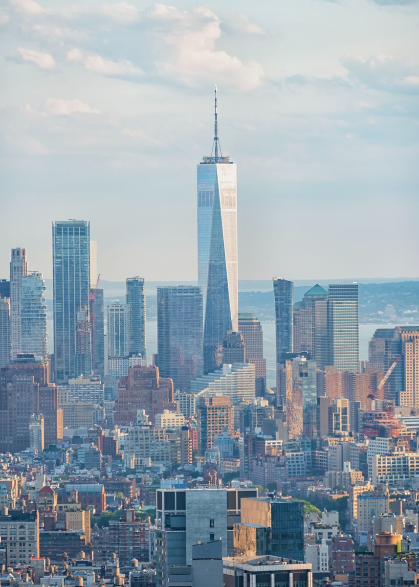 'NYC Skyline with One World Trade Center' Poster, picture, metal print ...