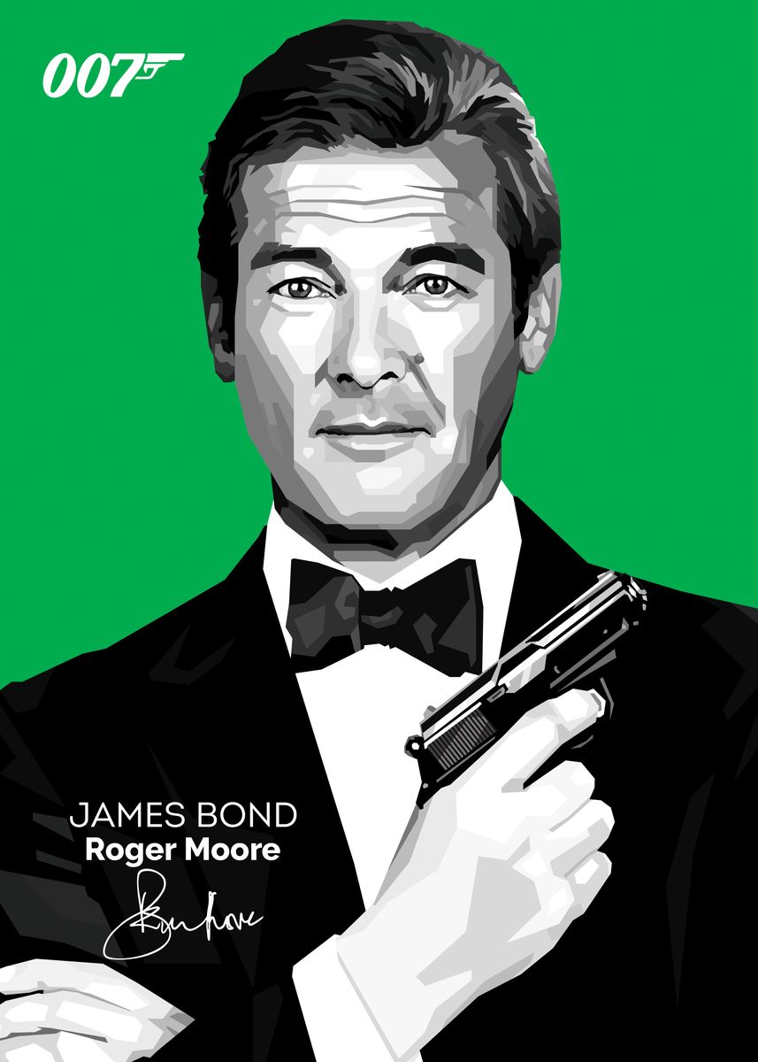 'James Bond Roger Moore' Poster, picture, metal print, paint by Oppa ...