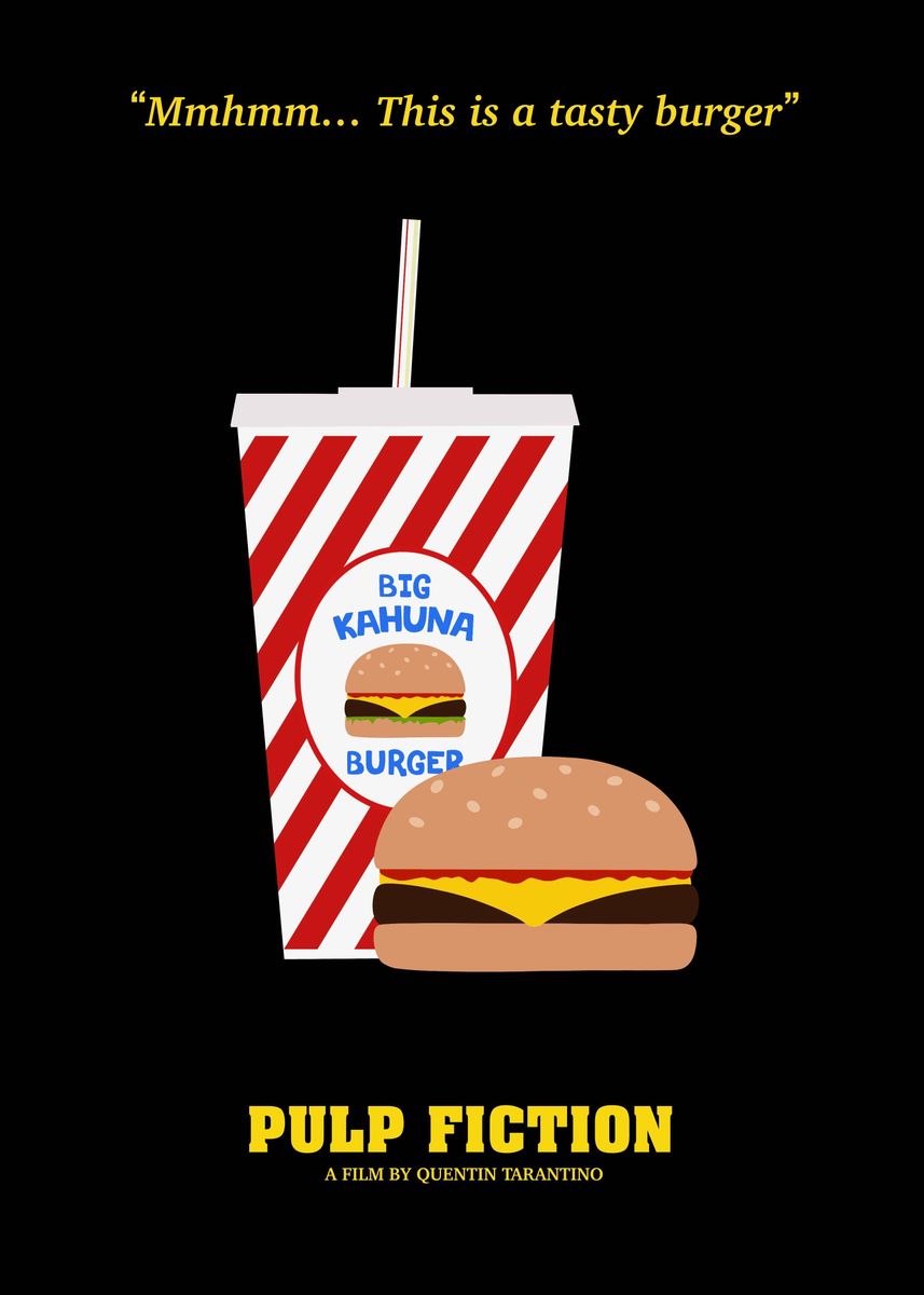'Burger pulp fiction' Poster, picture, metal print, paint by wan studio ...