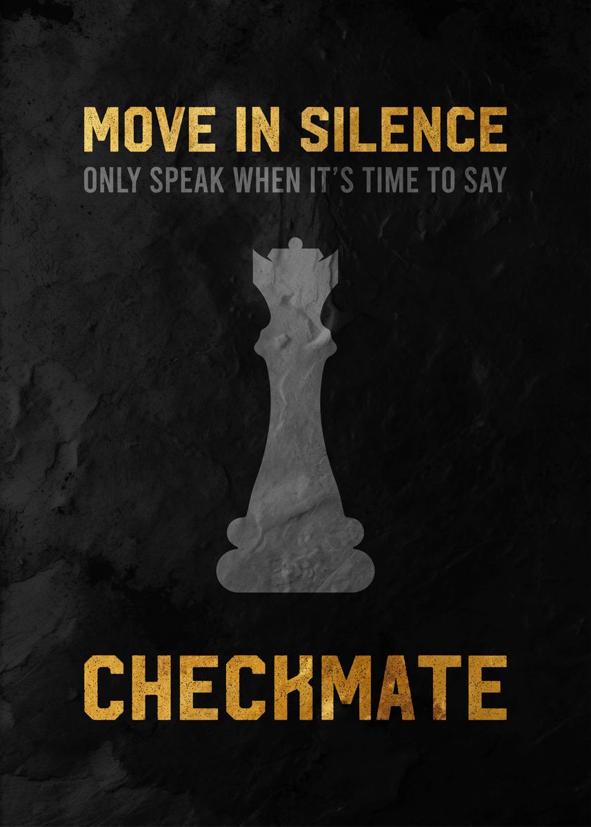 'Chess Checkmate Quote' Poster, picture, metal print, paint by Lowpoly ...