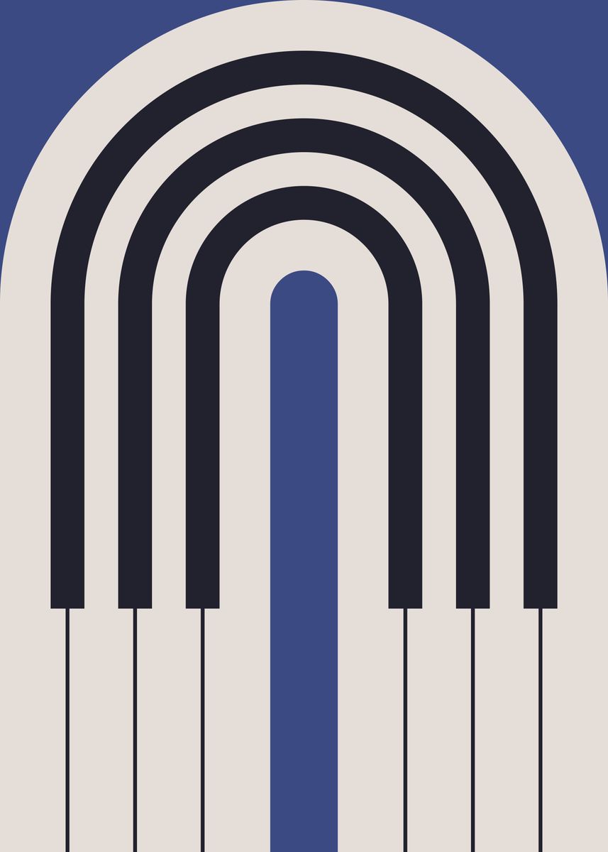 'Piano in form of arch' Poster, picture, metal print, paint by KurArt ...