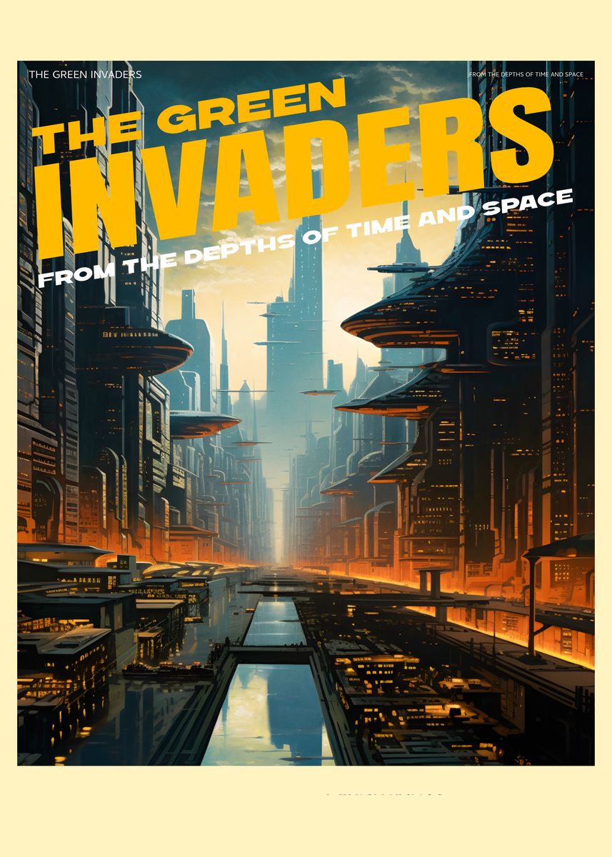 'The Green Invaders Poster' Poster, picture, metal print, paint by J ...