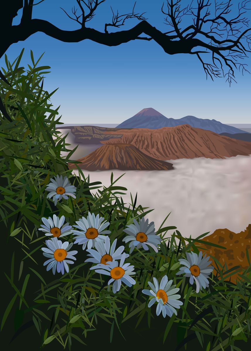 'Bromo mountain volcano' Poster, picture, metal print, paint by ichimdp ...