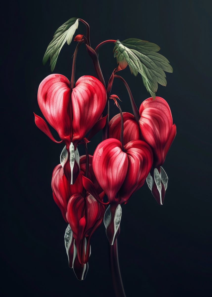 'Bleeding Heart Flowers' Poster, picture, metal print, paint by Ray ...