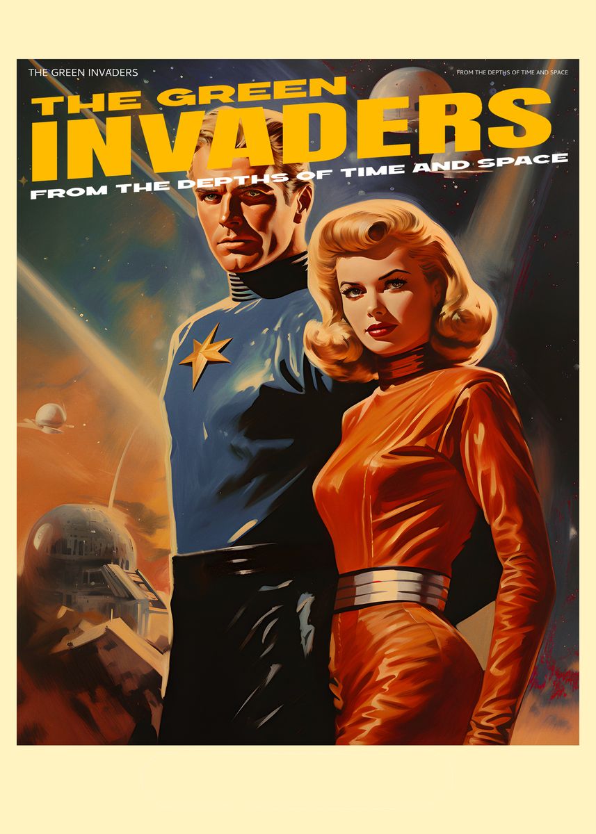 'The Green Invaders Poster' Poster, picture, metal print, paint by J ...