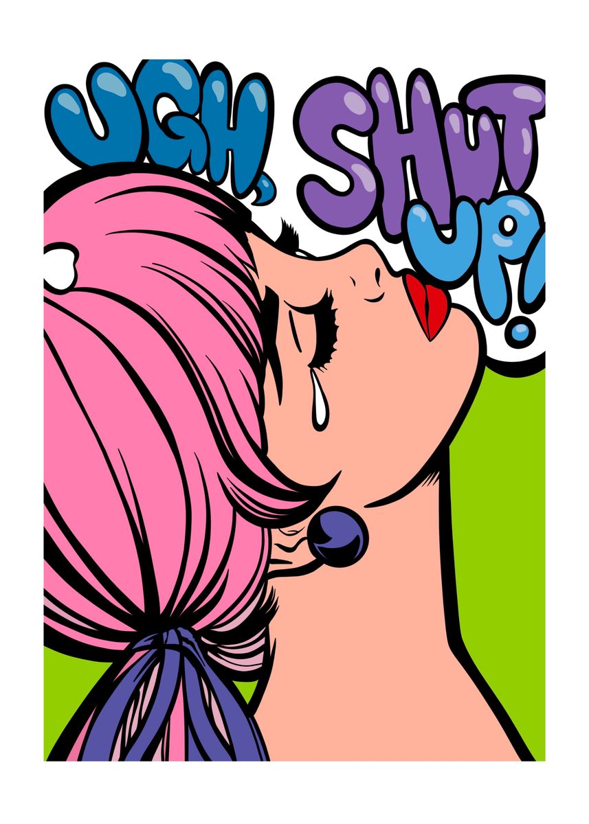 'Pop Art Crying Woman' Poster, picture, metal print, paint by fay list ...