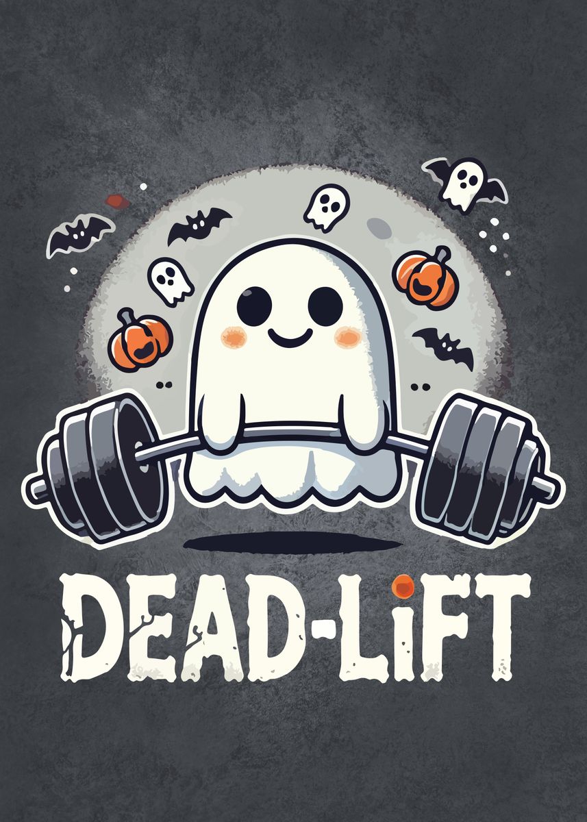 'Dead-Lift Funny Gym Ghost Deadlift Halloween Humor' Poster, picture ...