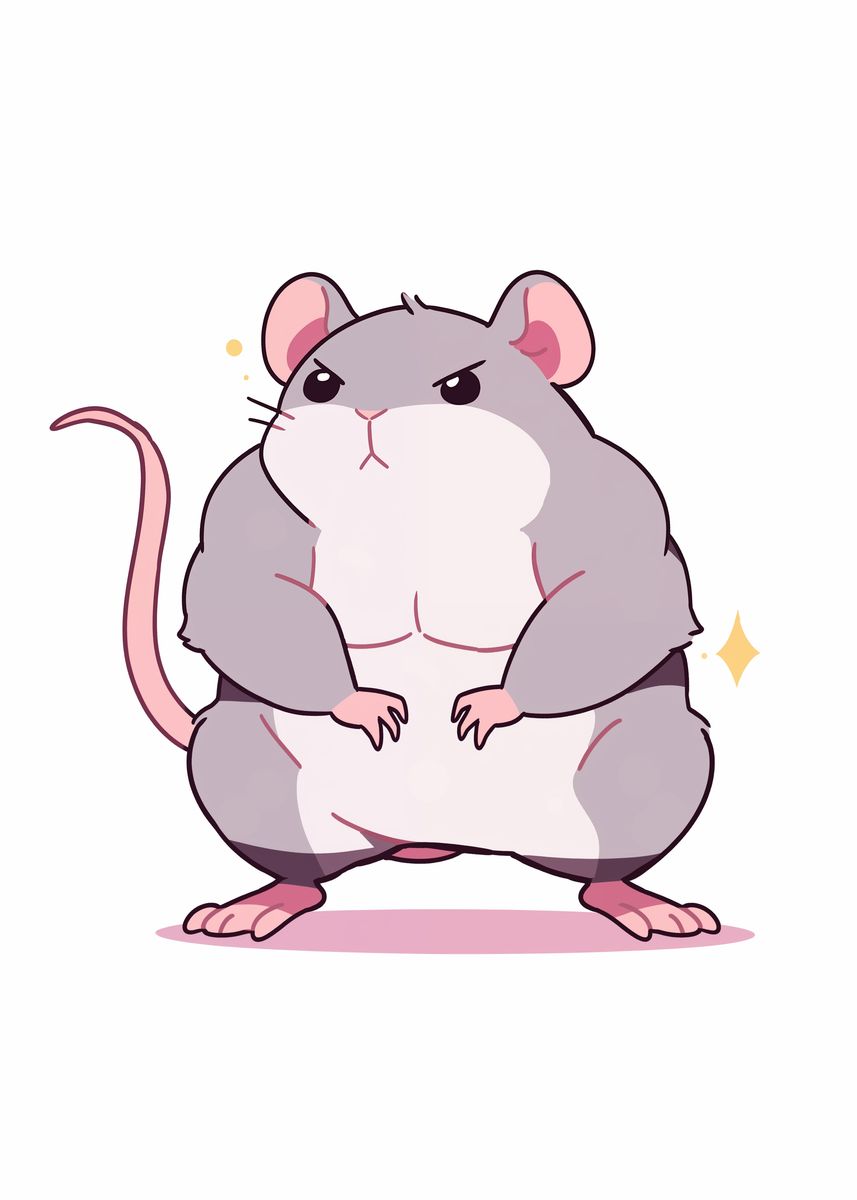 'Buff Rat for Workout' Poster, picture, metal print, paint by babubabu ...