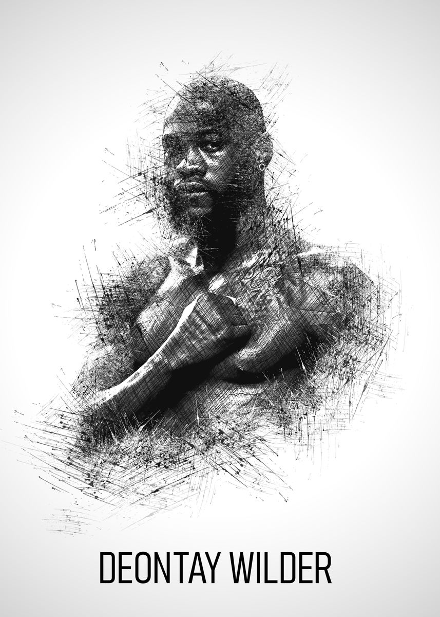 'Deontay Wilder Sketch' Poster, picture, metal print, paint by Clay ...