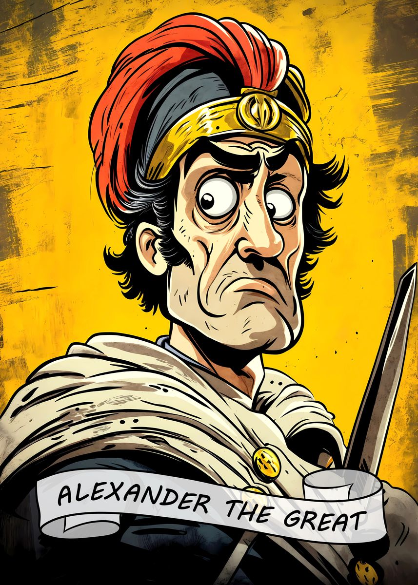 'Alexander the Great Portrait Caricature' Poster, picture, metal print ...