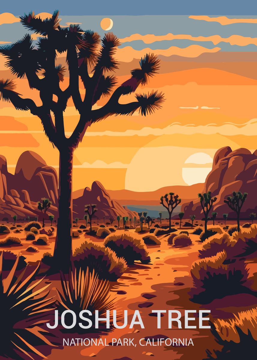 'Joshua Tree National Park' Poster, picture, metal print, paint by Sam ...