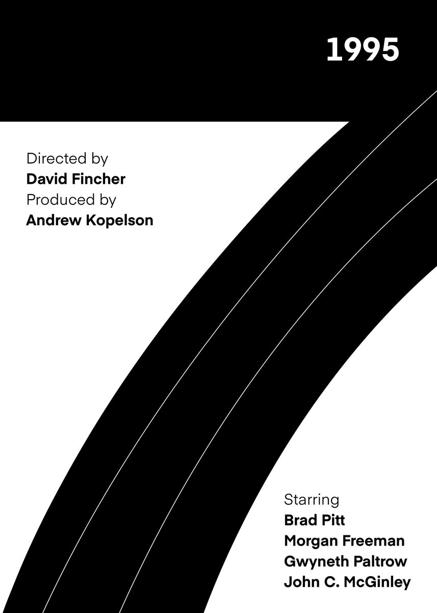 'Seven Movie Poster' Poster, picture, metal print, paint by Black back ...