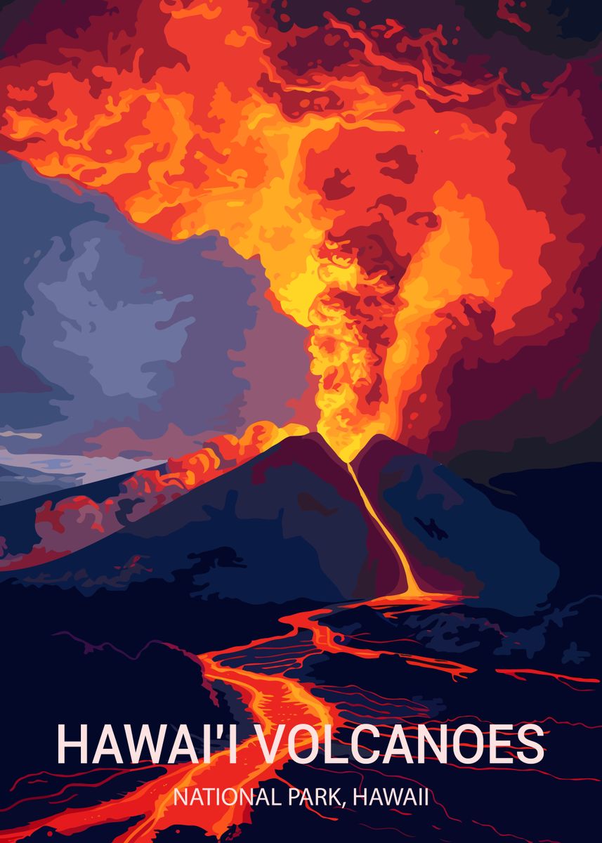 'Hawaii Volcanoes National Park' Poster, picture, metal print, paint by ...