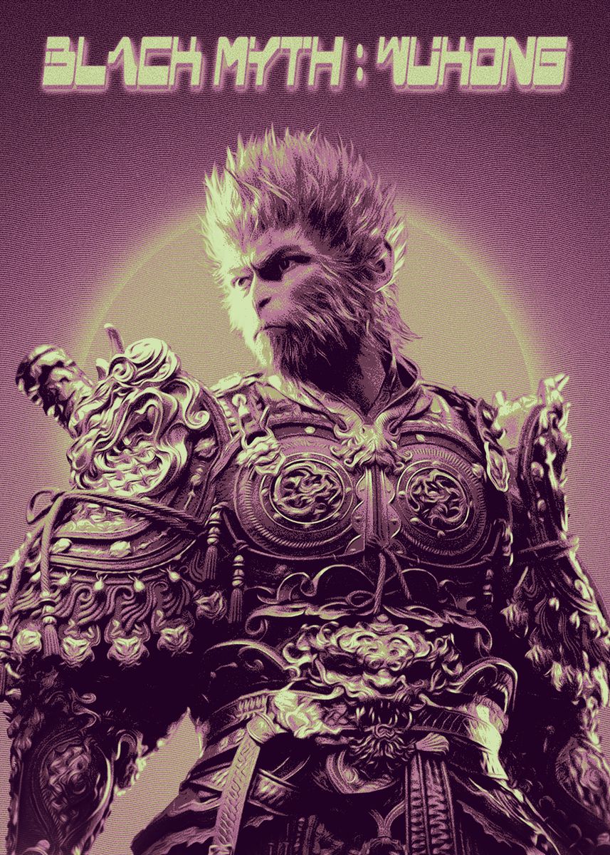 'Black Myth: Wukong Poster' Poster, picture, metal print, paint by ...