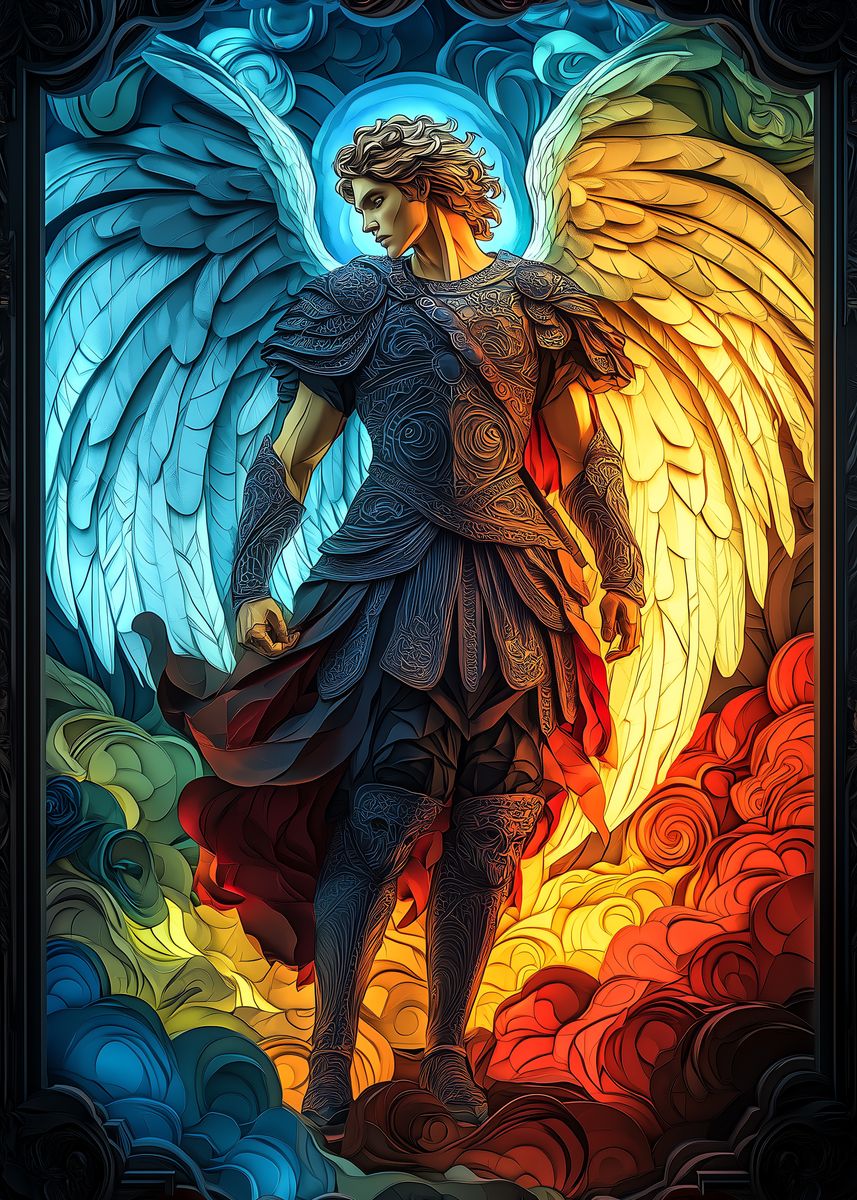 'Angel Warrior Artwork' Poster, picture, metal print, paint by surya ...