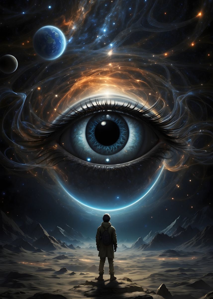 'Giant Eye in Space' Poster, picture, metal print, paint by Span Ouli ...