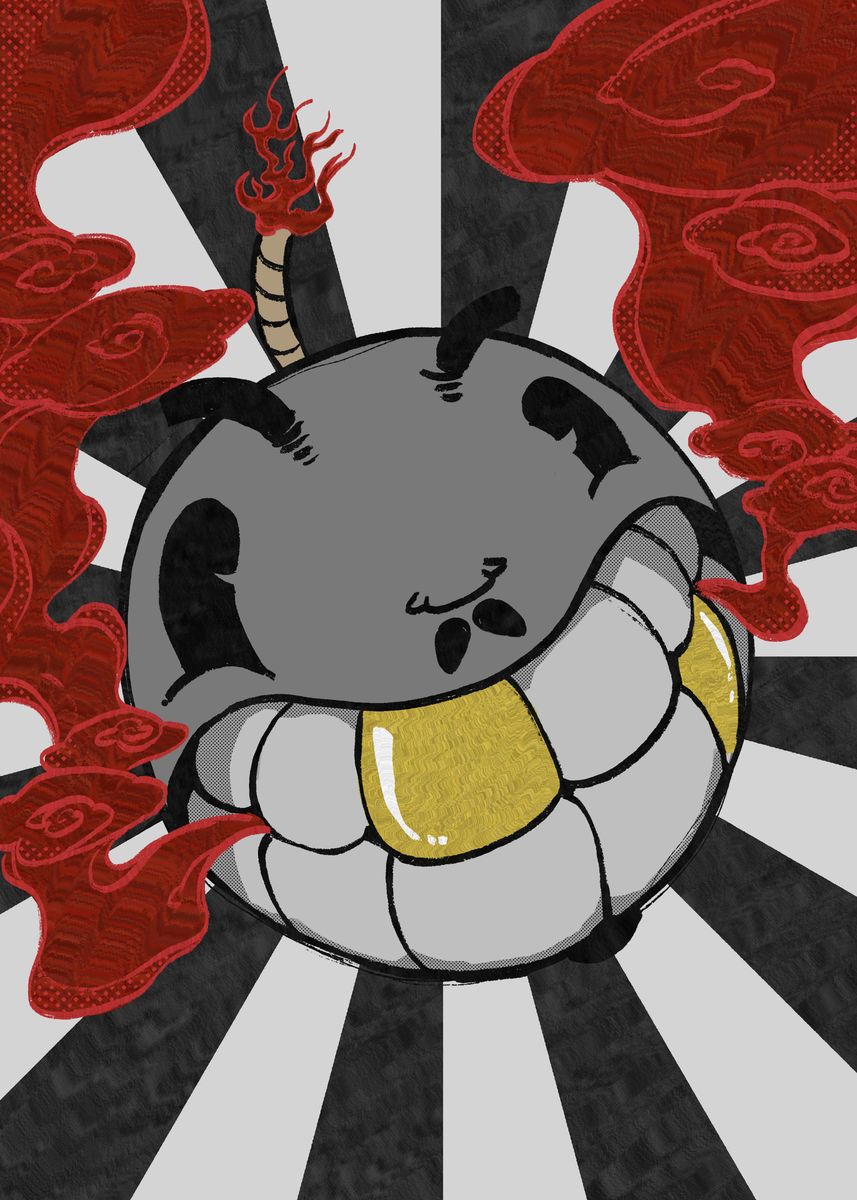 'Golden Bomb' Poster, picture, metal print, paint by WarOn | Displate