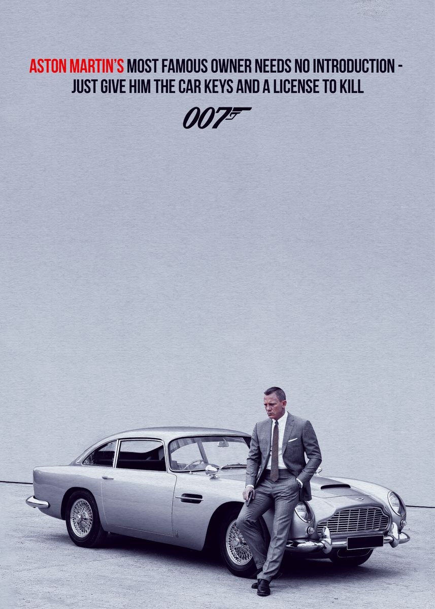 'James Bond 007 Quotes' Poster, picture, metal print, paint by Erwan ...