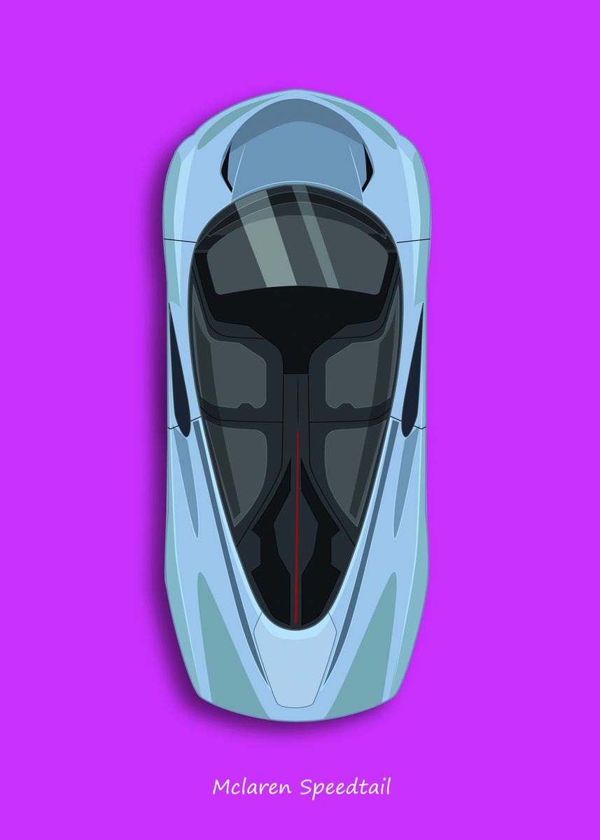 'McLaren Speedtail Top View' Poster, picture, metal print, paint by ...