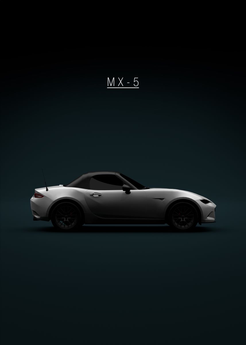 'Mazda MX-5 Side View' Poster, picture, metal print, paint by 21 MXM ...
