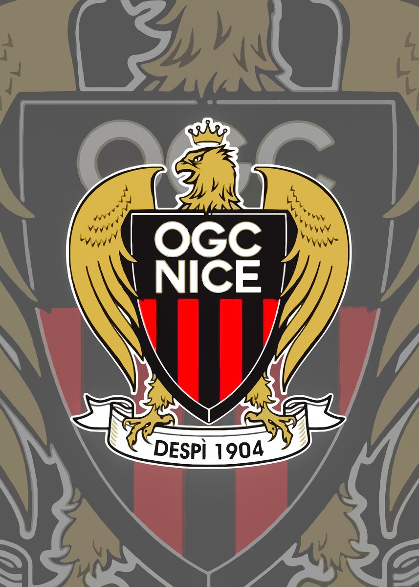 'OGC Nice Football Club Logo' Poster, picture, metal print, paint by ...
