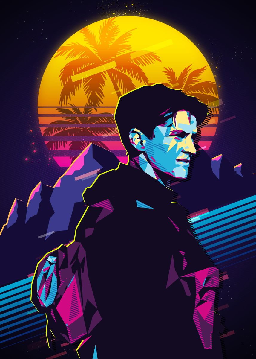 'Retro Synthwave war movie ' Poster, picture, metal print, paint by ...