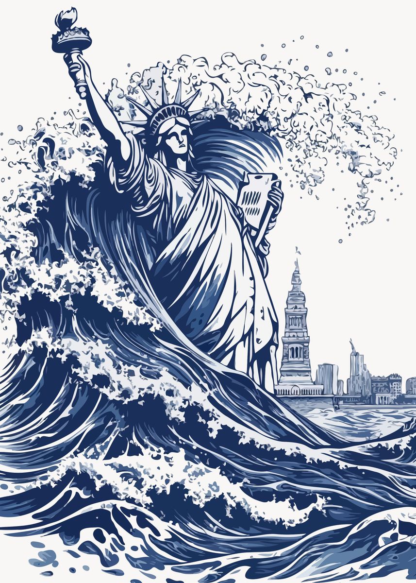 'Statue of Liberty Wave' Poster, picture, metal print, paint by EDSON ...