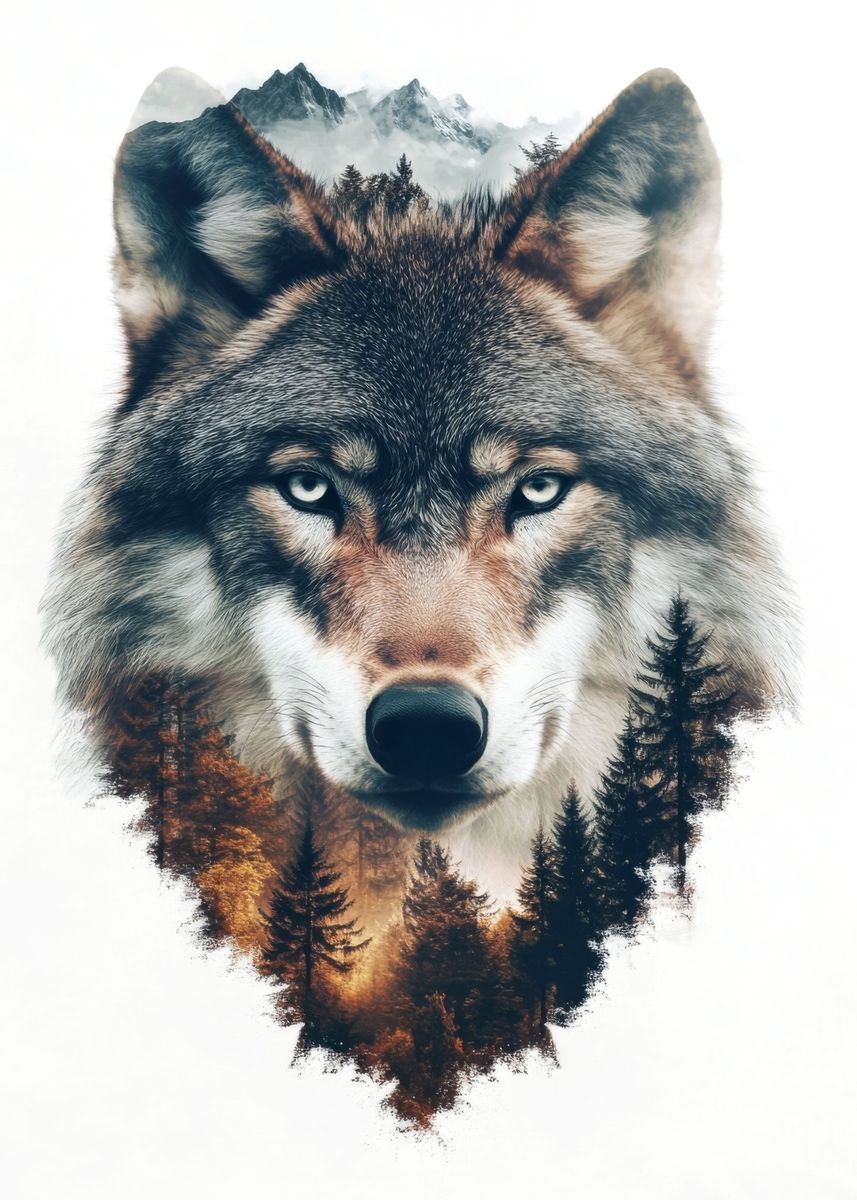 'Wolf in the Forest' Poster, picture, metal print, paint by Byrdyak ...