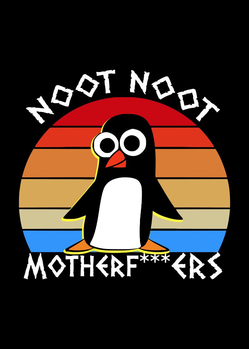 'Noot Noot Penguin' Poster, picture, metal print, paint by Mehar | Displate