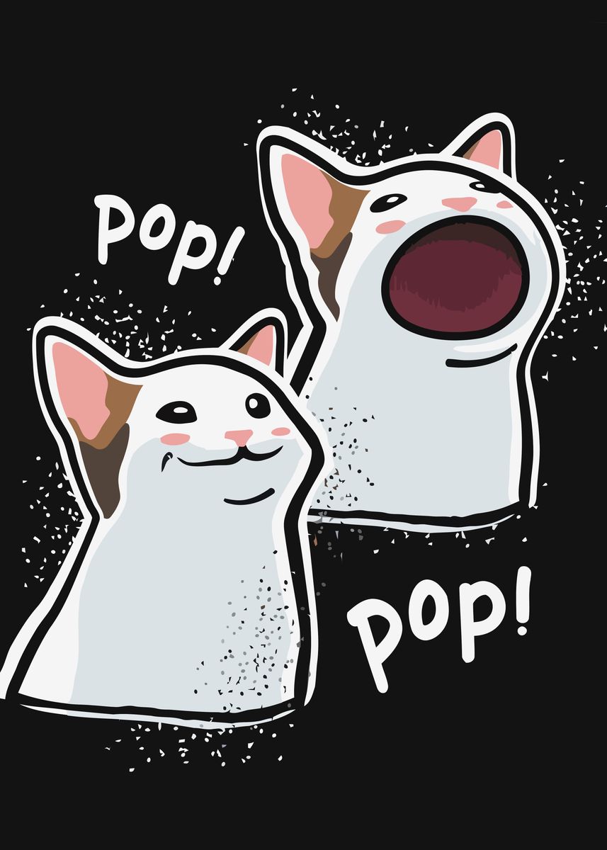 'Pop Cat Meme' Poster, picture, metal print, paint by Razu Matubbor ...