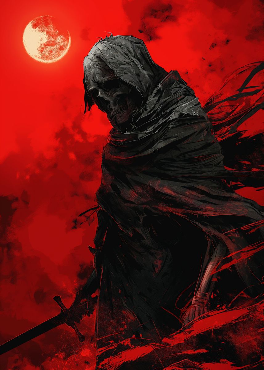 'Dark Figure with Sword' Poster, picture, metal print, paint by Drews ...