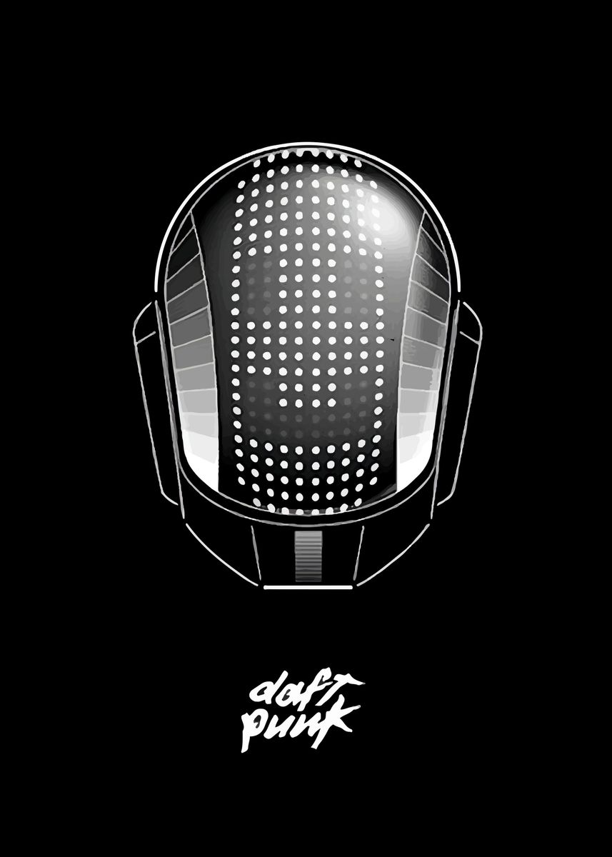'Daft Punk Helmet Illustration' Poster, picture, metal print, paint by ...