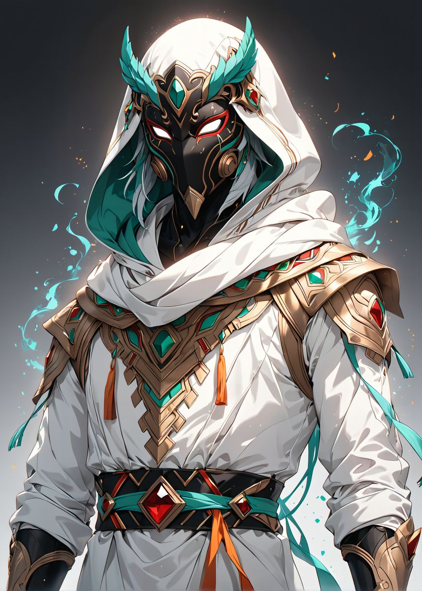 'Masked Warrior' Poster, picture, metal print, paint by aigoar | Displate