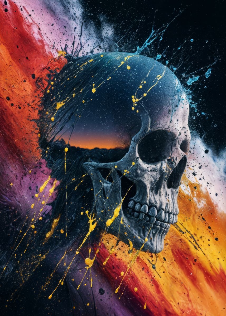 'Celestial Skull' Poster, picture, metal print, paint by StonebridgeArt ...
