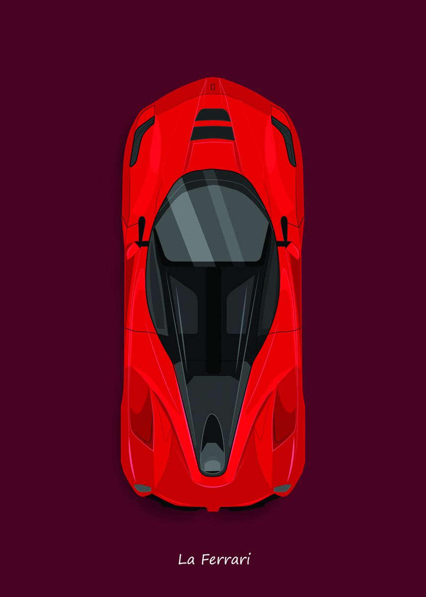 'La Ferrari Top View' Poster, picture, metal print, paint by XDream ...