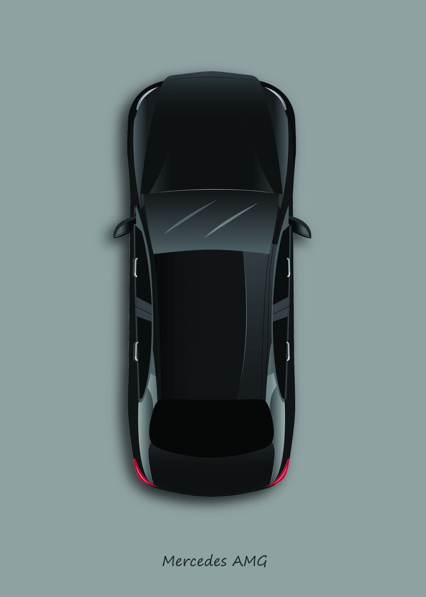 'Mercedes AMG Top View' Poster, picture, metal print, paint by XDream ...