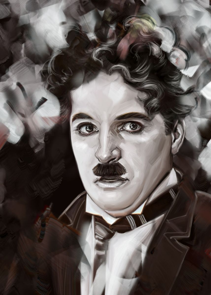 'Charlie Chaplin Portrait' Poster, picture, metal print, paint by ...