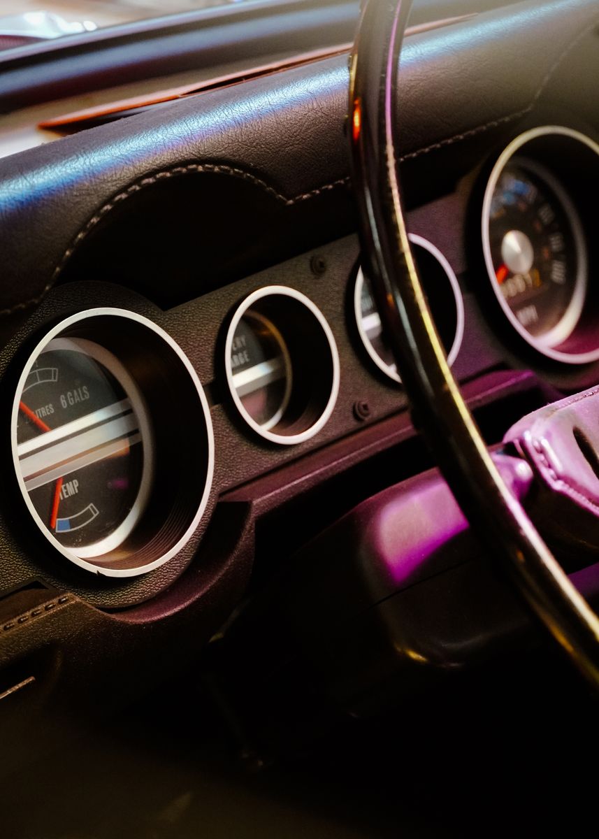 'Classic Car Dashboard' Poster, picture, metal print, paint by David ...