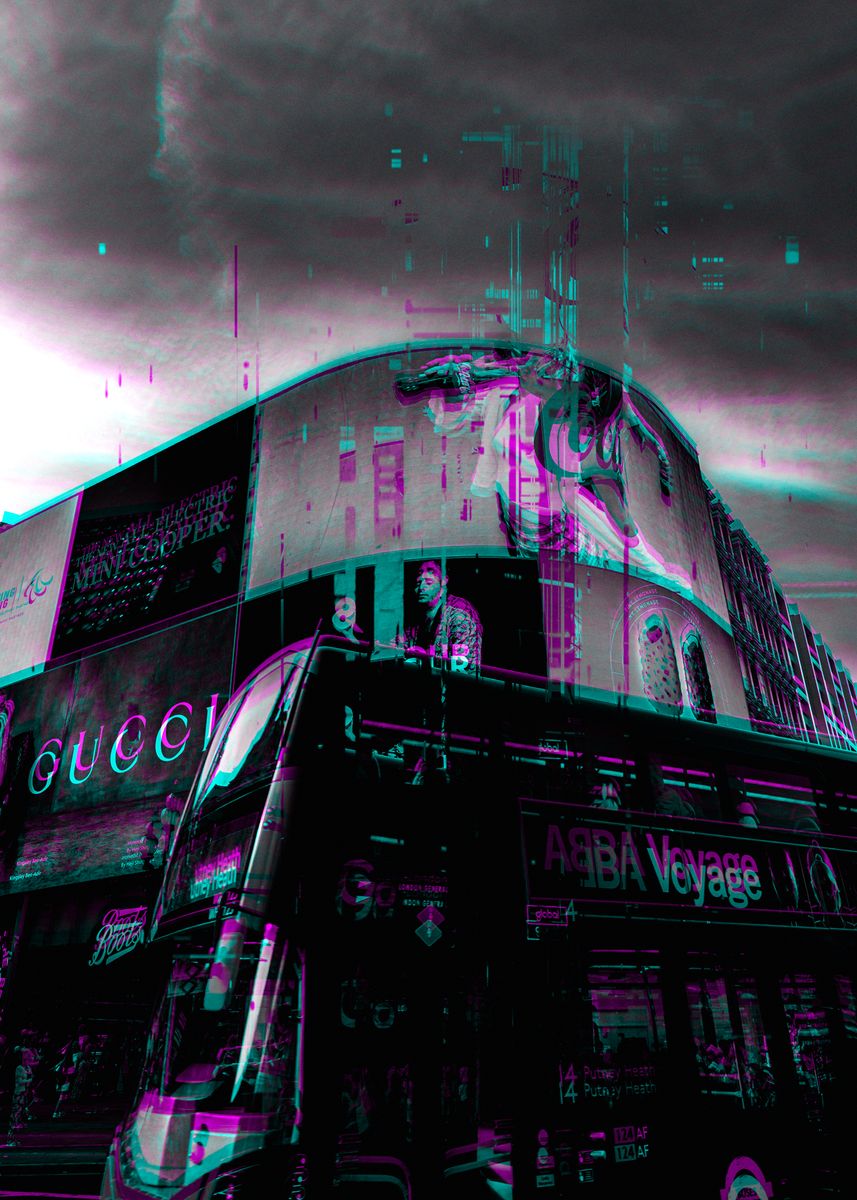 'Cyberpunk London Bus' Poster, picture, metal print, paint by Gianluca ...