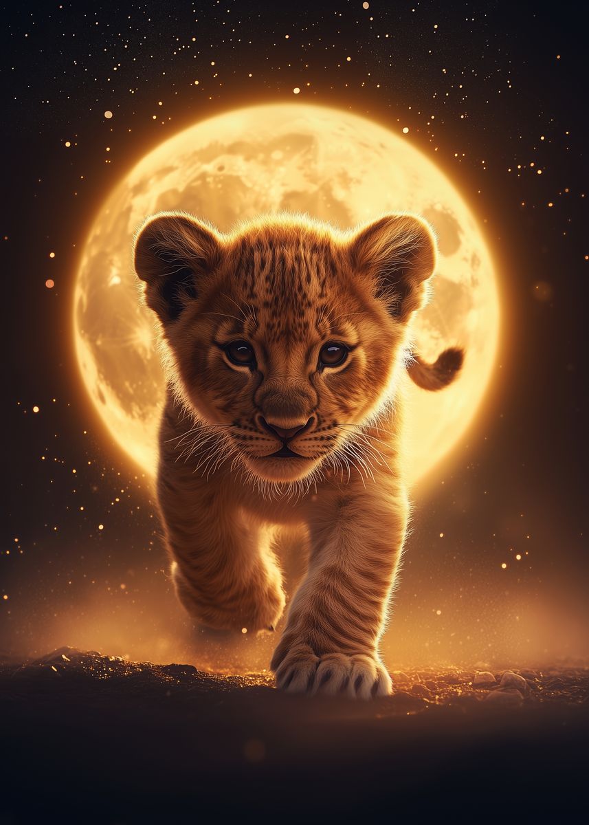 'MOON LION PRINCE' Poster, picture, metal print, paint by Desiree Arzic ...