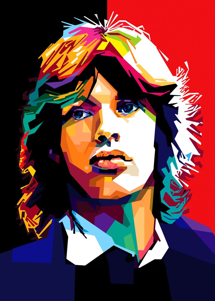 'Mick Jagger Pop Art Portrait' Poster, picture, metal print, paint by ...