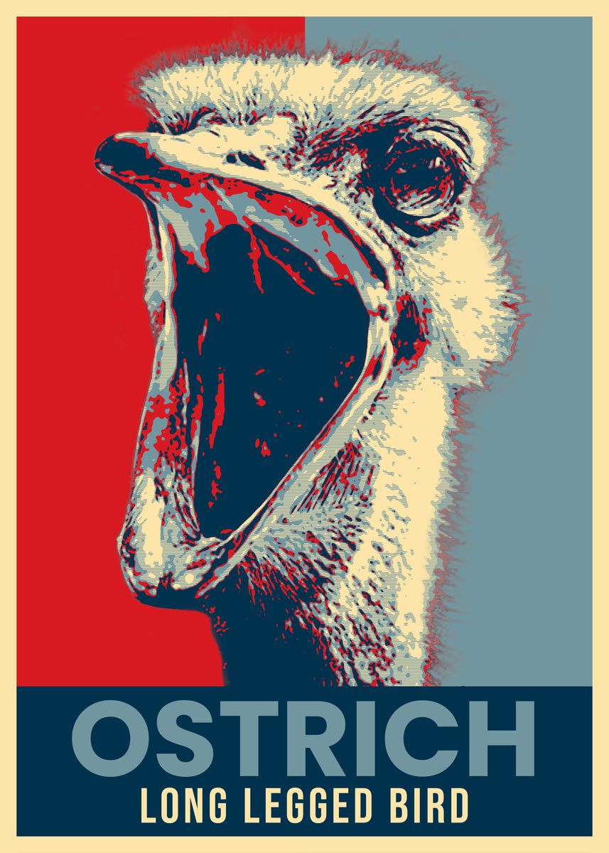 'Ostrich pop Art Poster' Poster, picture, metal print, paint by ...
