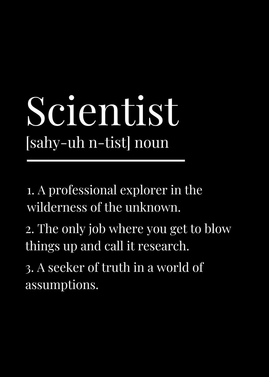'Funny Scientist Definition' Poster, picture, metal print, paint by Neo ...